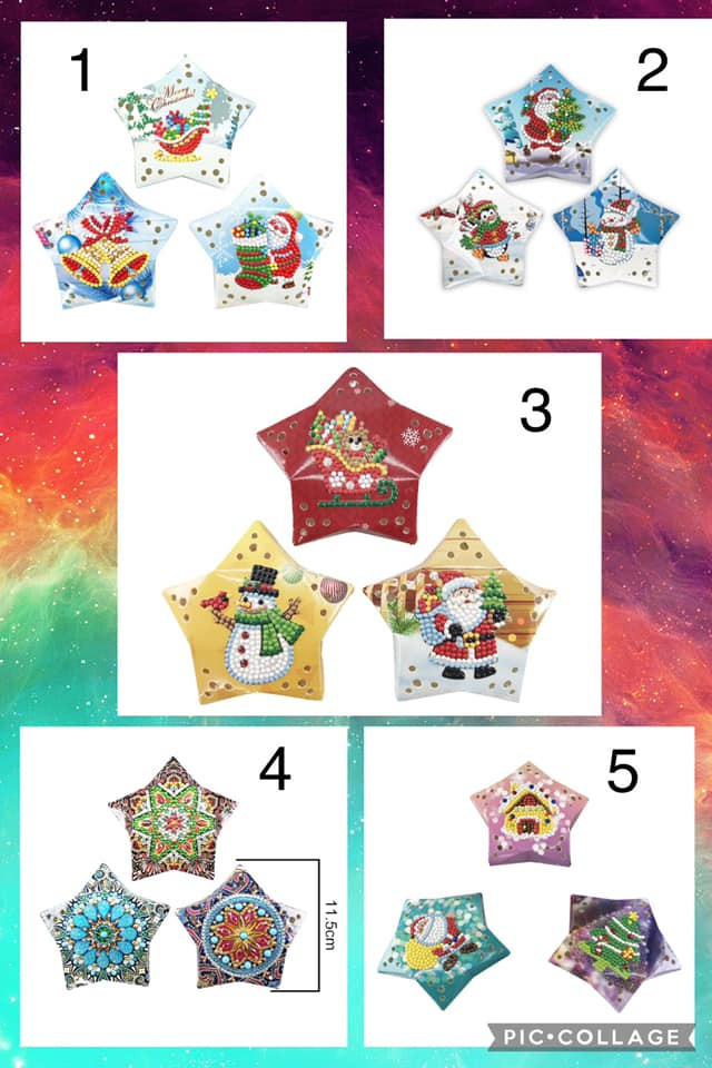 NEW 5D Christmas Star Lights Diamond Painting DIY Kit - 5 Designs to ...