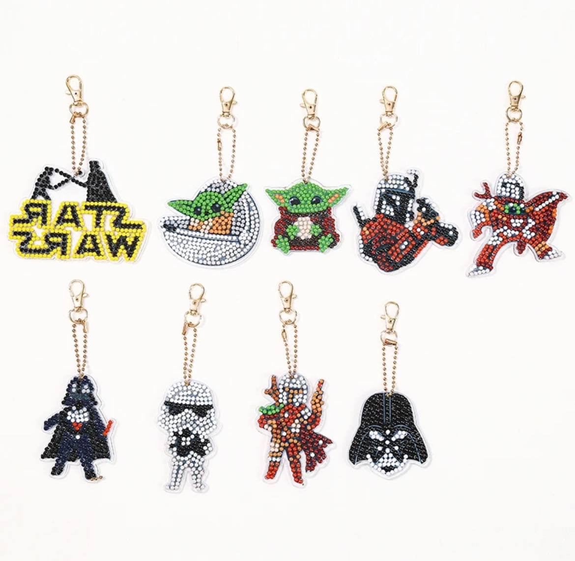 New Diamond Art Kit Star Wars Character Keyrings Set of 9 - Totally ...