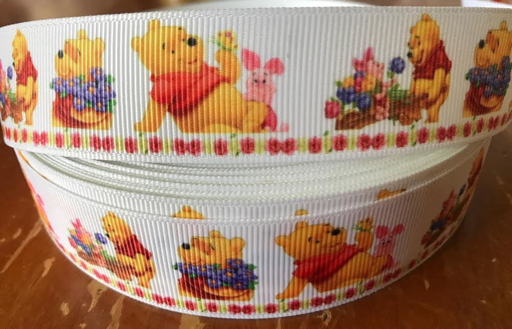1 Metre WINNIE THE POOH Grossgrain 25mm Ribbon - Totally Kidz & Gifts