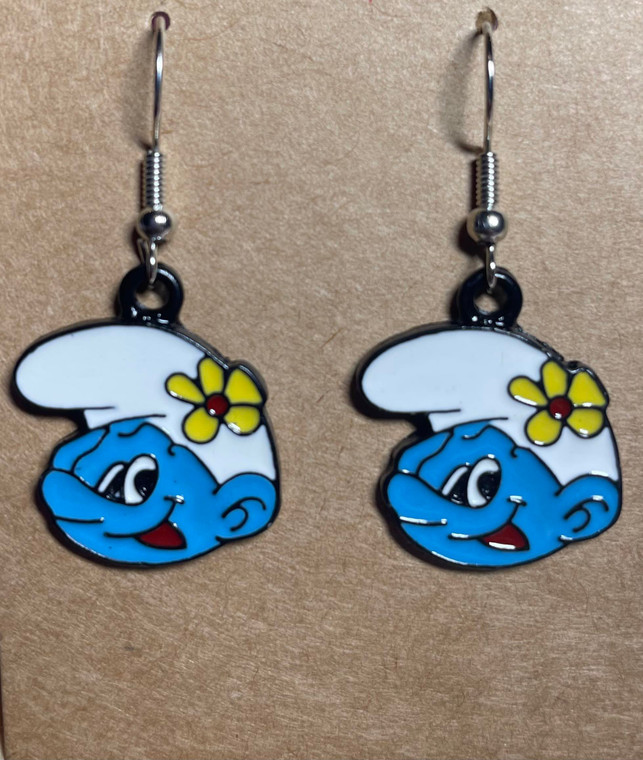 HANDMADE Smurfs Character Charm Hook Earrings - Totally Diamond Paintings