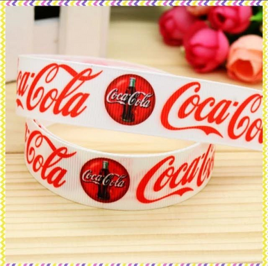 1 Metre COCA-COLA Grossgrain 22mm Ribbon - Totally Kidz & Gifts