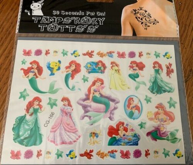 SALE - Tattoo Sheet - REDUCED TO CLEAR - Ariel - Totally Kidz & Gifts