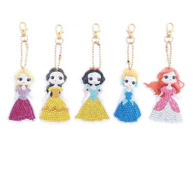 NEW Diamond Art Kit Disney Princess Character Keyrings Set of 5 ...