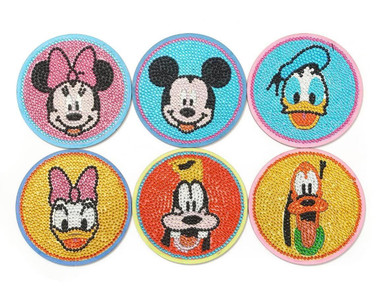 NEW 6 Piece Diamond Painting DIY Disney Character Coaster Set ...