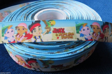 1 Metre JAKE & THE NEVERLAND PIRATES Grossgrain 22mm Ribbon - Totally ...