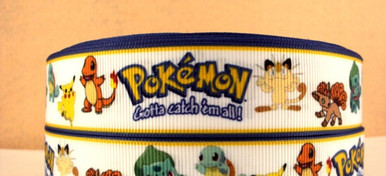 1 Metre POKEMON Grossgrain 25mm Ribbon #2 - Totally Kidz & Gifts