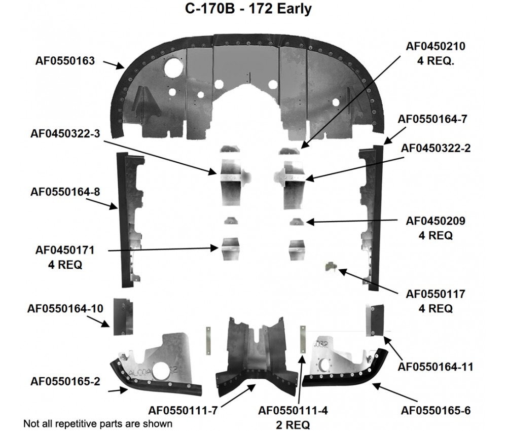 Cessna 170, Cessna 172 A Engine Baffle Kit