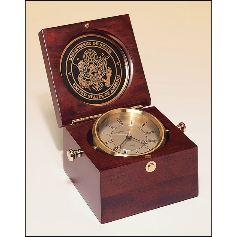 Captain's Clock Hand Rubbed, Mahogany-Finish Case, Solid Brass Clock ...