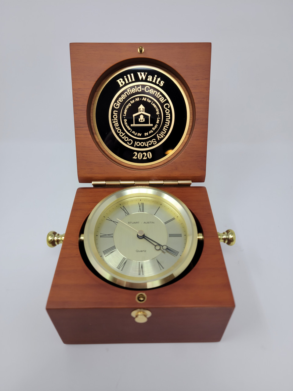 Captain's Clock Hand Rubbed, Mahogany-Finish Case, Solid Brass Clock ...