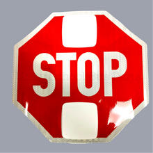 SB8135, Hi-Intensity Reflective Decal with Square Holes for Stop Signs