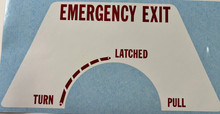 UB203, Decal Emergency Exit - Red on White - 11" x 5 1/4"