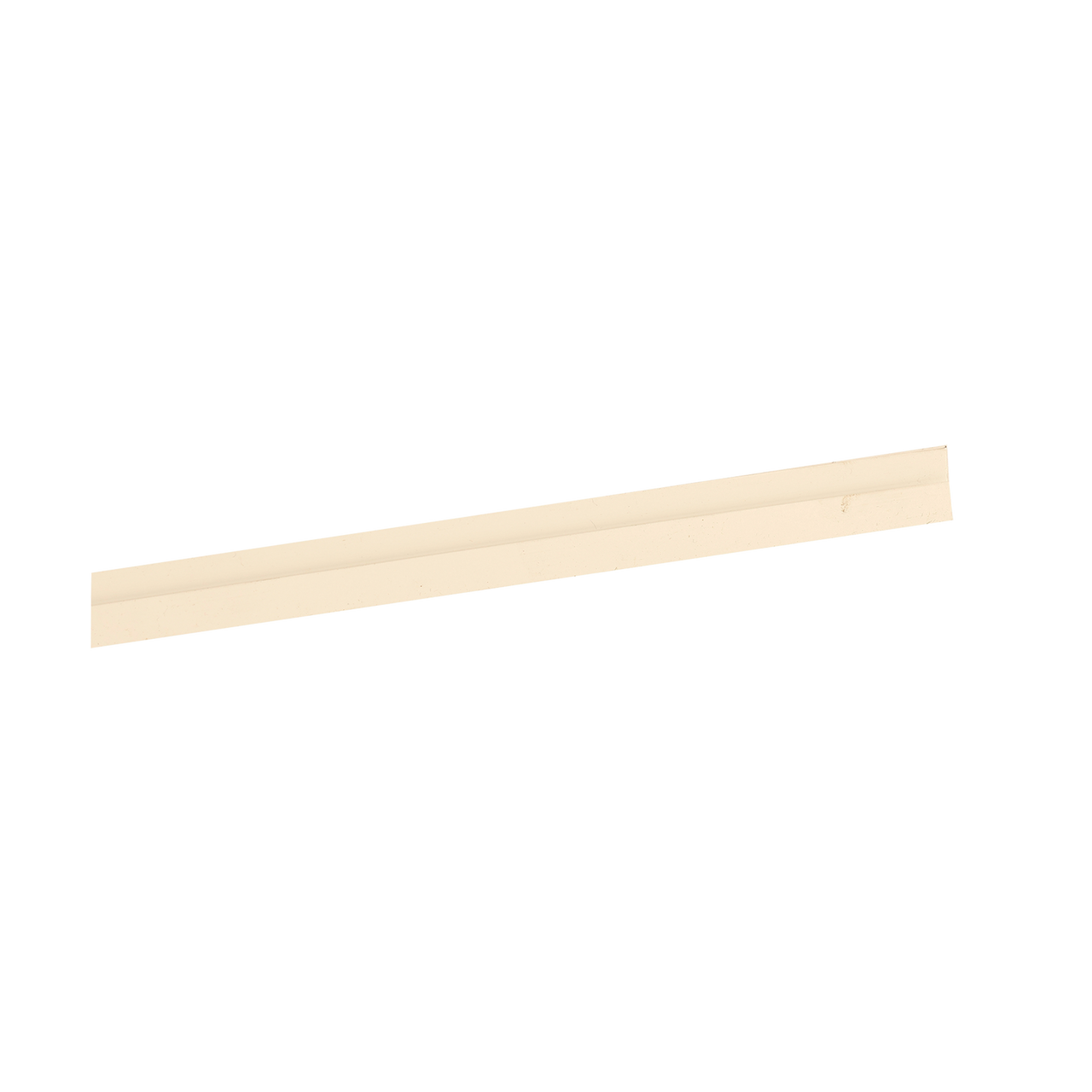 White PVC Rigid Molded End Cap Strip, 0.09 in THK, 8 ft L