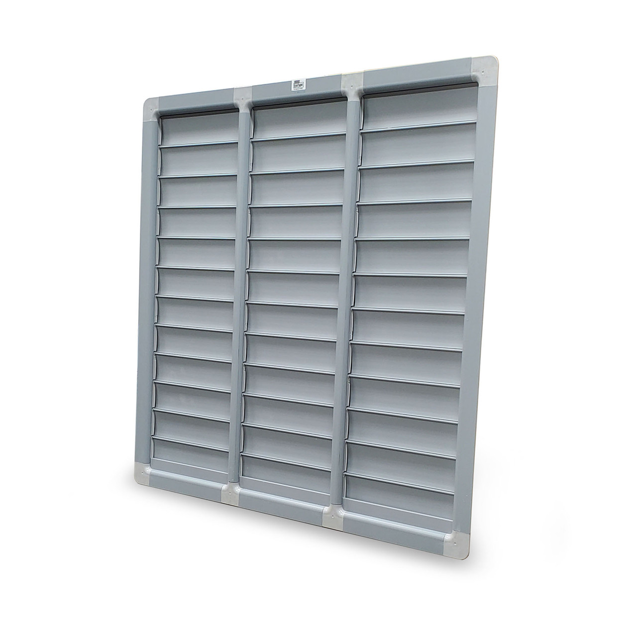 41 in White PVC Fan Shutter, 42 x 42 in R.O.