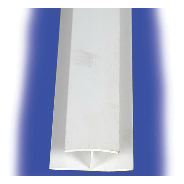 PVC White Divider Strip, 0.09 in THK, 8 ft L