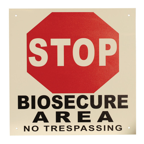 Biosecure Area Stop Sign