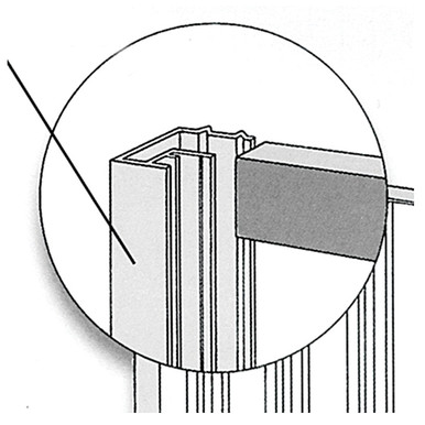 10 ft Vertical Side Rail, For Use With KWIK FRAME Sliding Door Systems