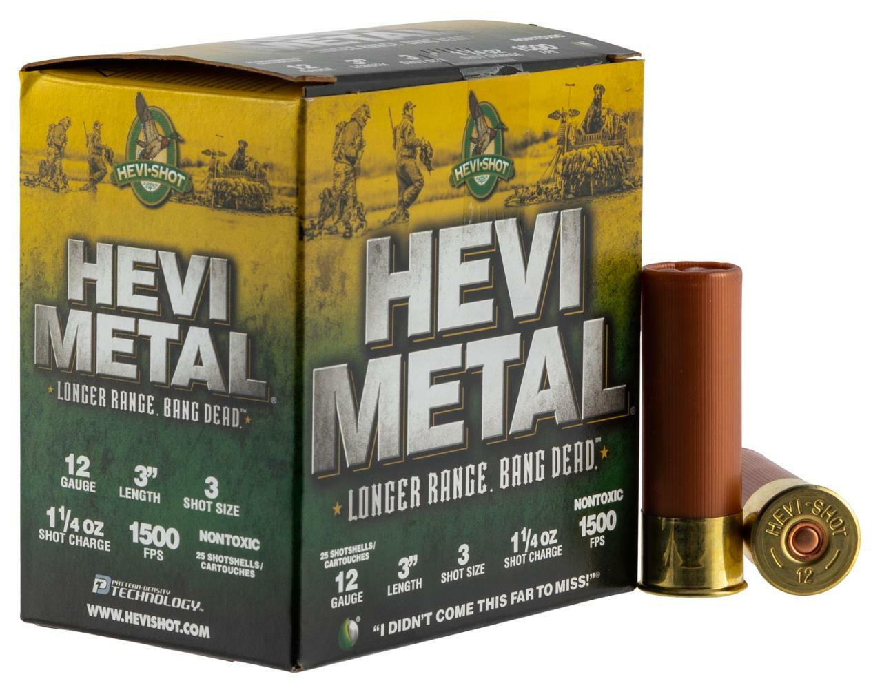 Hevi Metal HS38003 12 Ga Long Range Steel , 3", 1 1/4oz,1500FPS, #3 ...