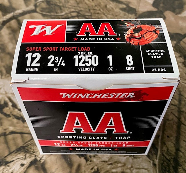 Winchester AASC12508 Sporting Clay 12 GA, 2 3/4", 1 oz, 1250FPS, #8 ...