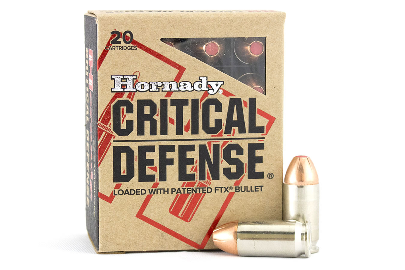 Hornady 90900 Critical Defense 45 Auto, 185GR, FTX, 20RD Per Box