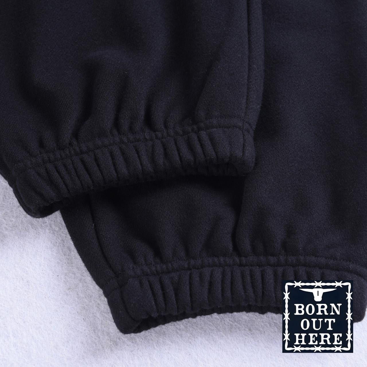 Born Out Here Quality Fleece Elastic Cuff Trackie in Black (Buy 4+ Save ...