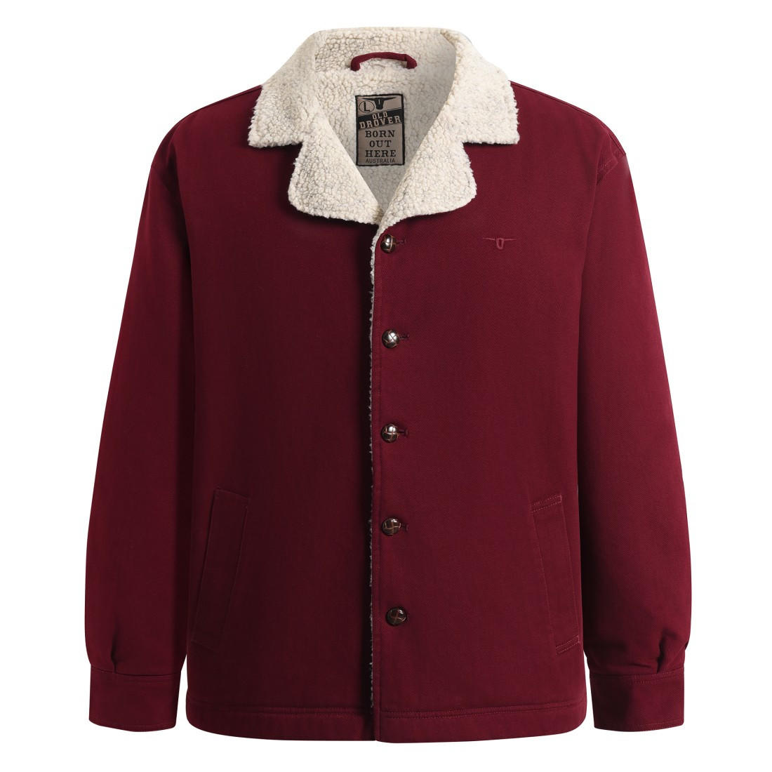 Born Out Here Old Drover Jacket In Claret - Golders Toowoomba