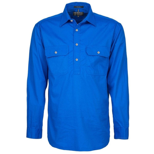 Ritemate RM200CF Pilbara Men's Closed Front Shirt Cobalt Blue