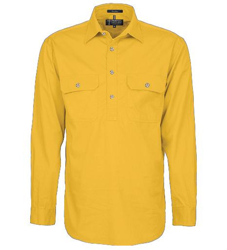 Ritemate RM200CF Pilbara Men's Closed Front Shirt Yellow Stone