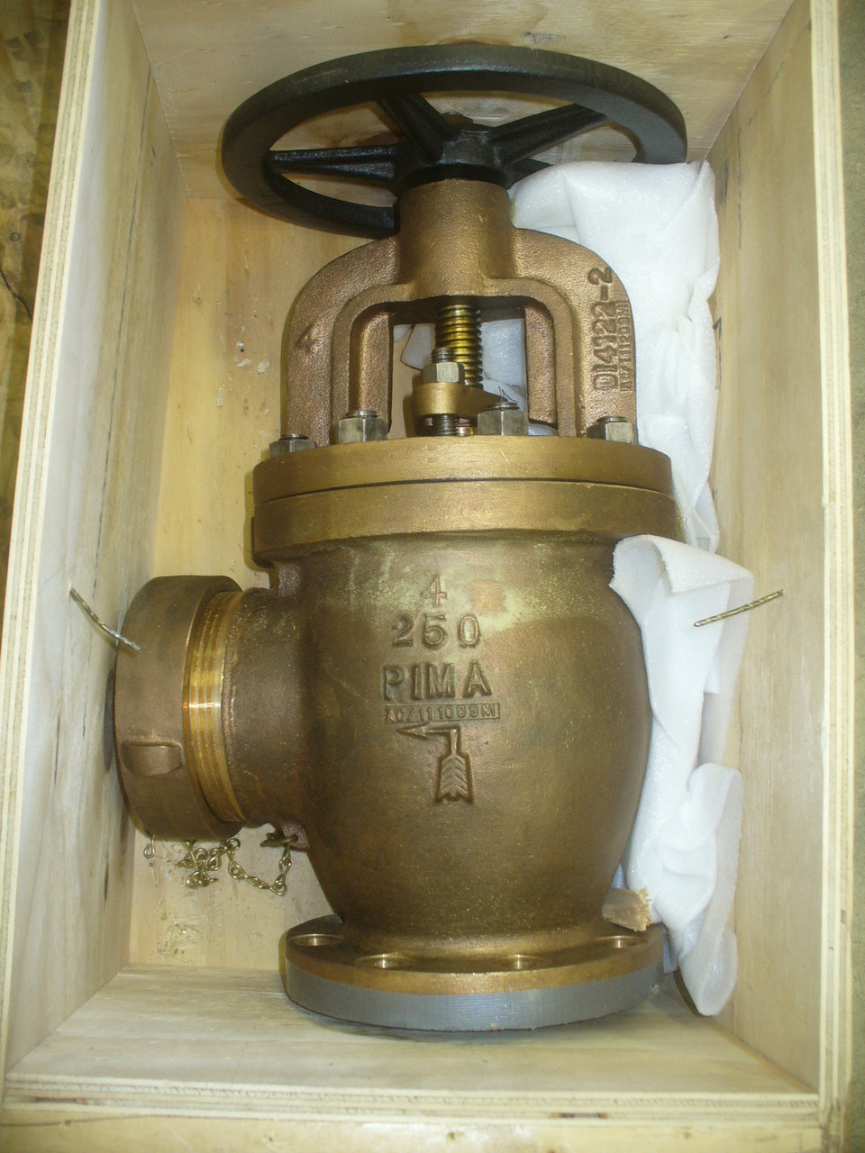 PIMA Angle Valve P/N B-247E Size: 4" IN NSN 4820012828448 Name Value ...
