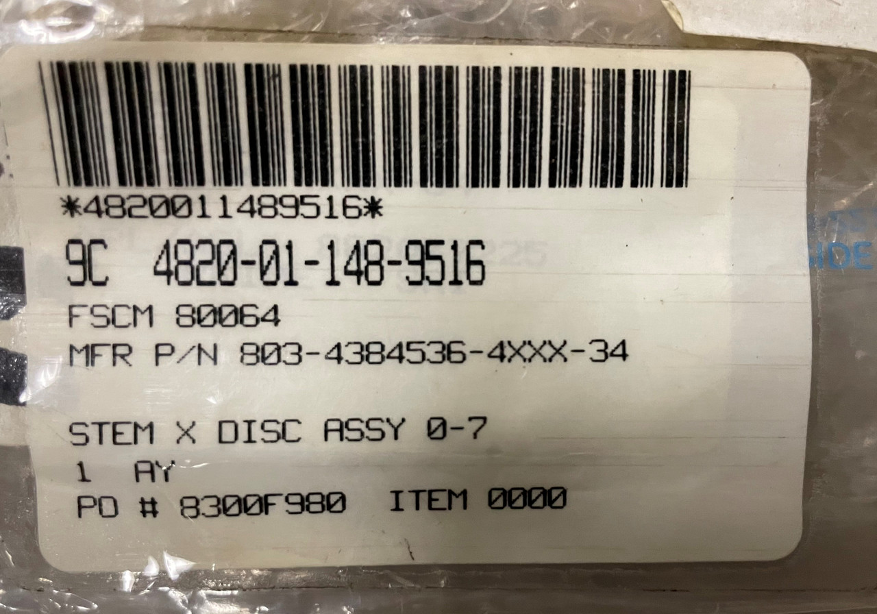 VELAN STEM,FLUID VALVE P/N 803-4384536-4XAX-34 NSN 4820011489516 Name ...