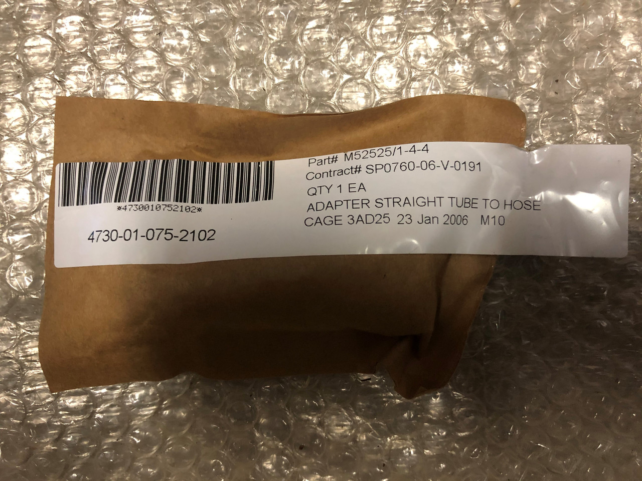 EATON ADAPTER,STRAIGHT,TUBE TO HOSE P/N 94-472108-4-4 NSN 4730010752102 ...