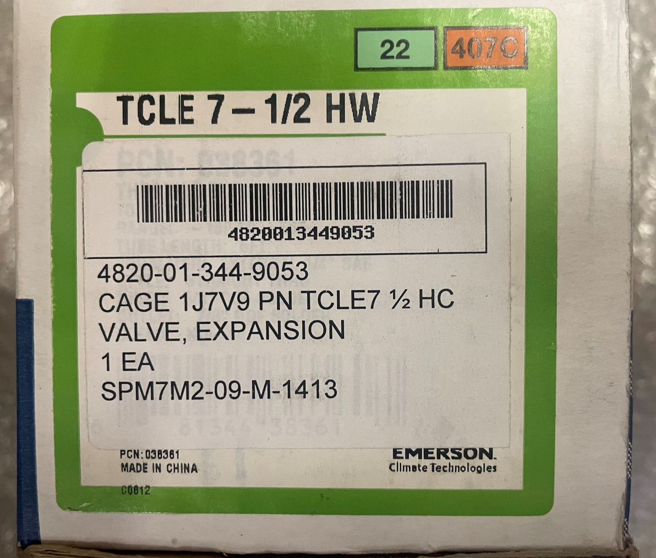 ALCO VALVE, EXPANSION P/N TCLE7 1/2HC NSN 4820013449053 Name Value BODY ...
