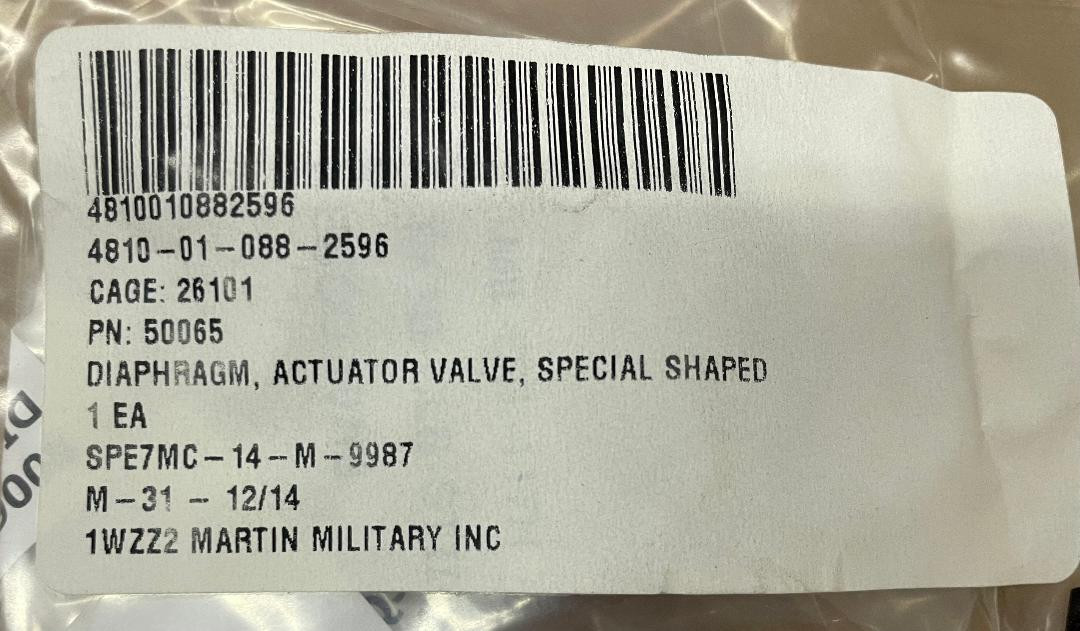 TRIUMPH DIAPHRAGM ACTUATOR VALVE SPECIAL P/N 50065 NSN 4810010882596 ...