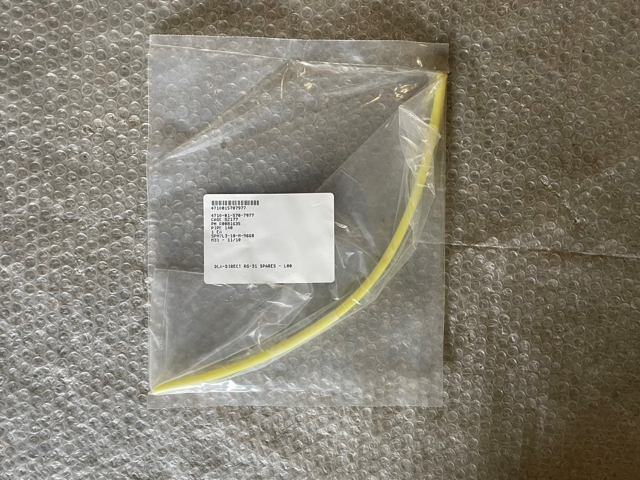 TUBING NONMETALLIC P/N R0081635 NSN 4710015707977 Name Value END ITEM ...