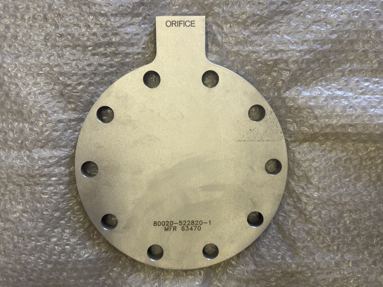 NAVAL AIR WARFARE RESTRICTOR FLUID FLOW P/N 522820-1