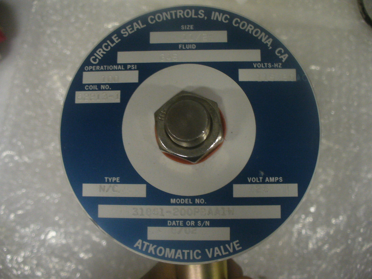 CIRCLE SEAL CONTROL ATKOMATIC SOLENOID VALVE P/N 31861-200PBAA1W Size ...