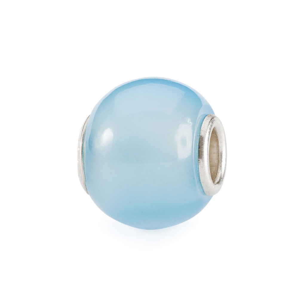 Trollbeads Round Light Blue Agate Bead | Trollbead Stones ...