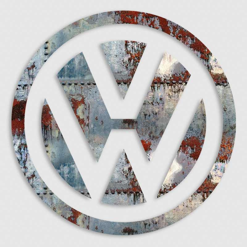 VW Volkswagon Rusted Steel Vinyl Rabbit Truck Decal