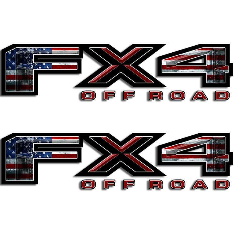 FX4 American Flag Truck Decals | Ford F-150 Patriot USA Sticker