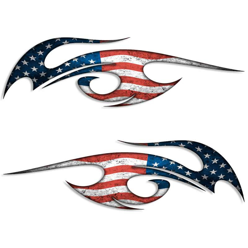 American Flag Tribal Flame Decal | Boat Truck Car Sticker