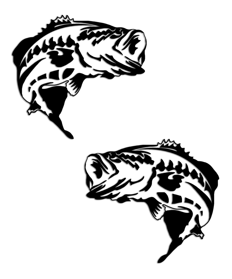 Largemouth Bass Fishing Sticker Set - Aftershock Decals