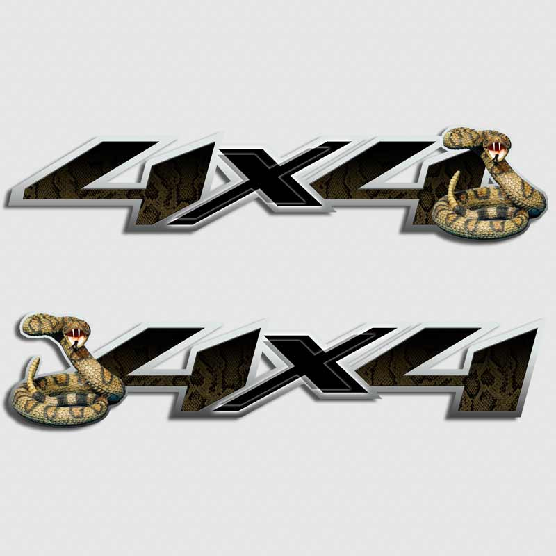 Rattlesnake 4x4 Silverado Truck Decal Set for Chevy GMC