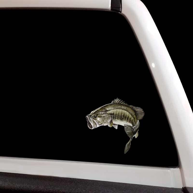 Largemouth Bass Jump Fishing Decal Set