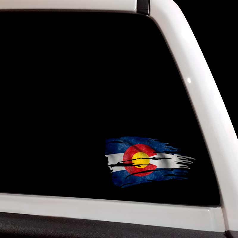 Tattered Colorado Flag Decal Denver Sticker
