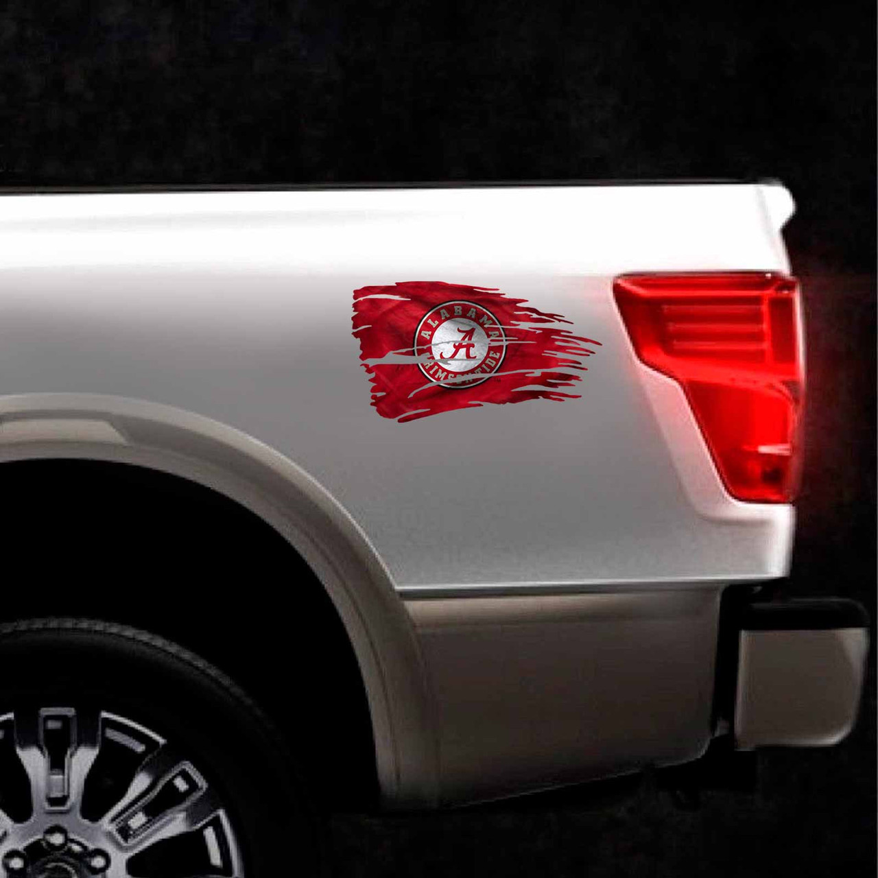 Alabama Tattered Flag Crimson Tide Decal Set