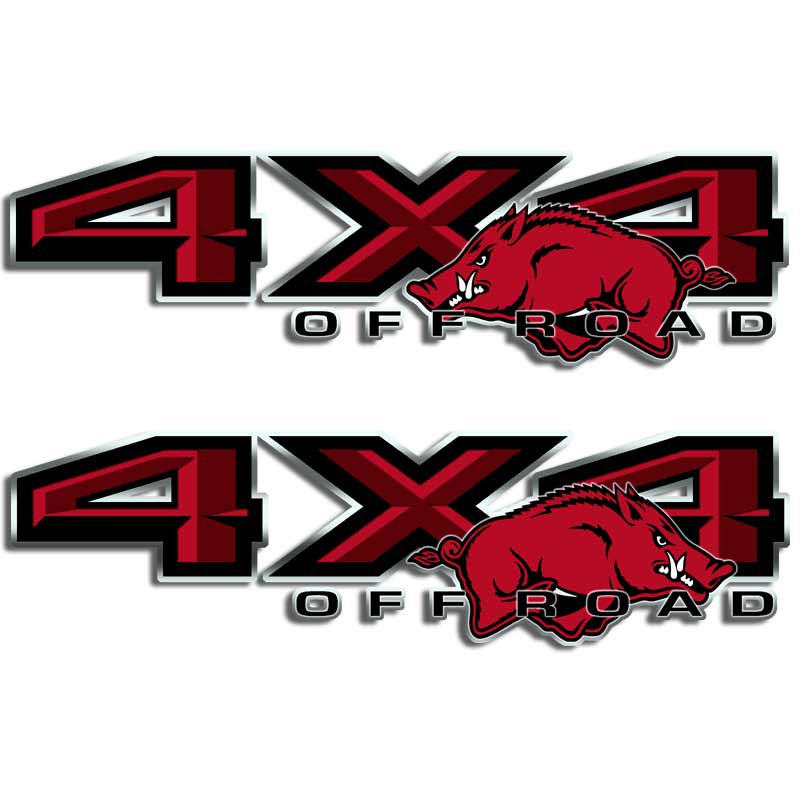 4x4 Razorbacks F-150 Red Pig Truck Decal Set