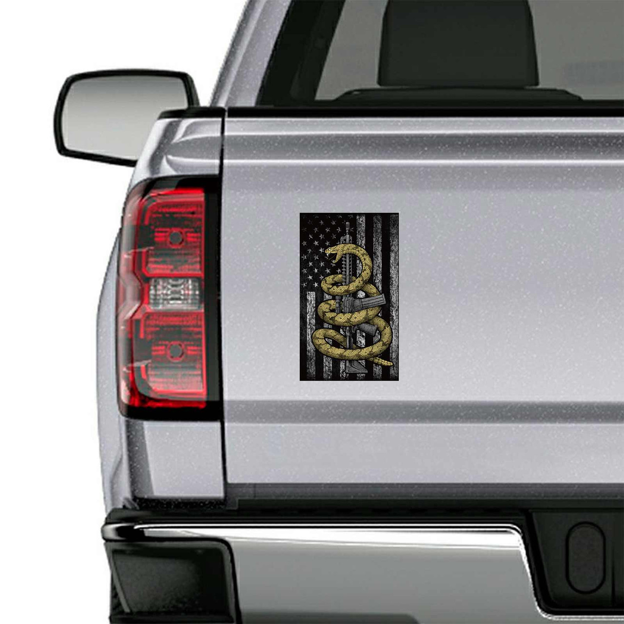 Rattlesnake Gadsden AR-15 Gun American Flag Decal