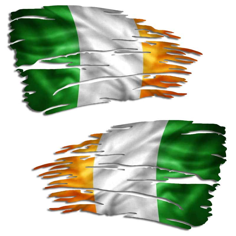 Distressed Ireland Flag Decal Set