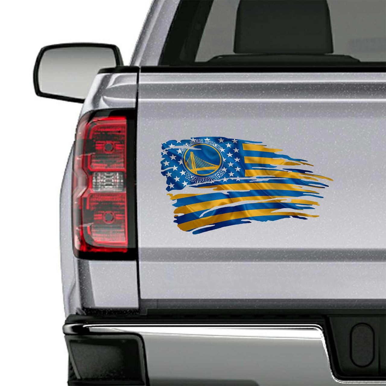 Golden State Warriors Tattered Flag Decal Set