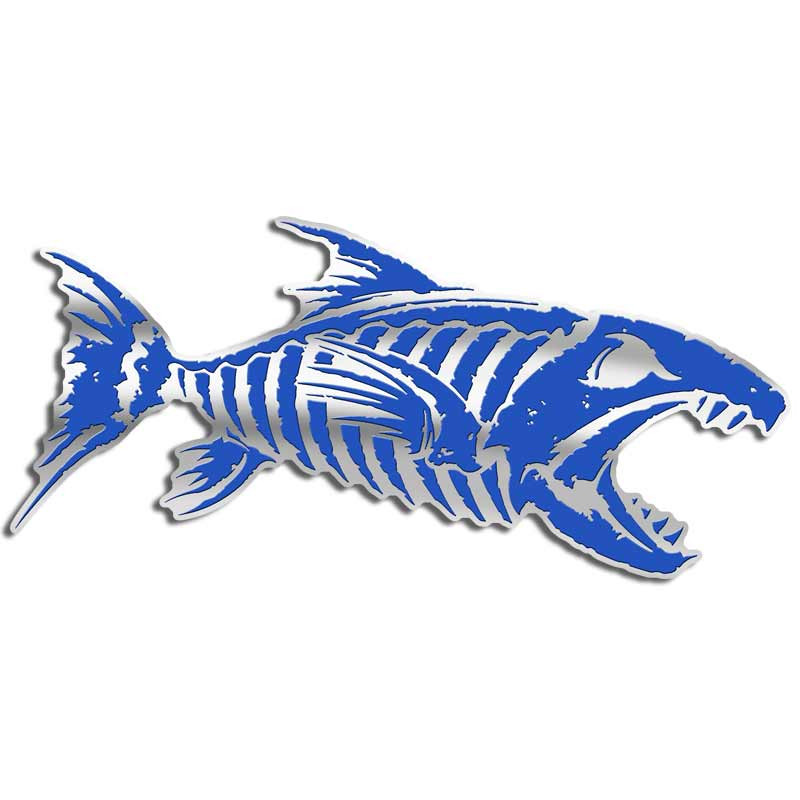 Distressed Fish Skeleton Attack Decal