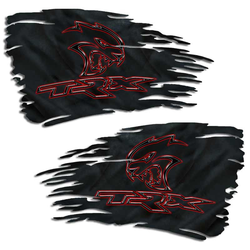 Dodge TRX Hellcat Ram 1500 Tattered Flag Decal Set